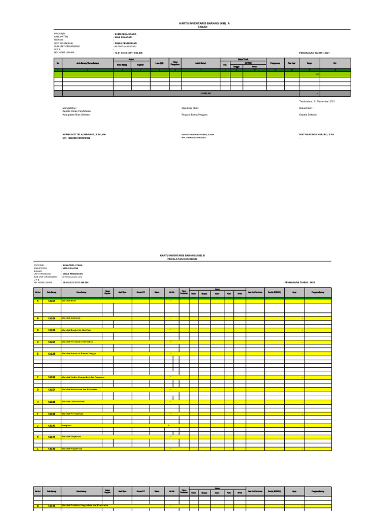 Format KIB Tahun 2021............... | PDF