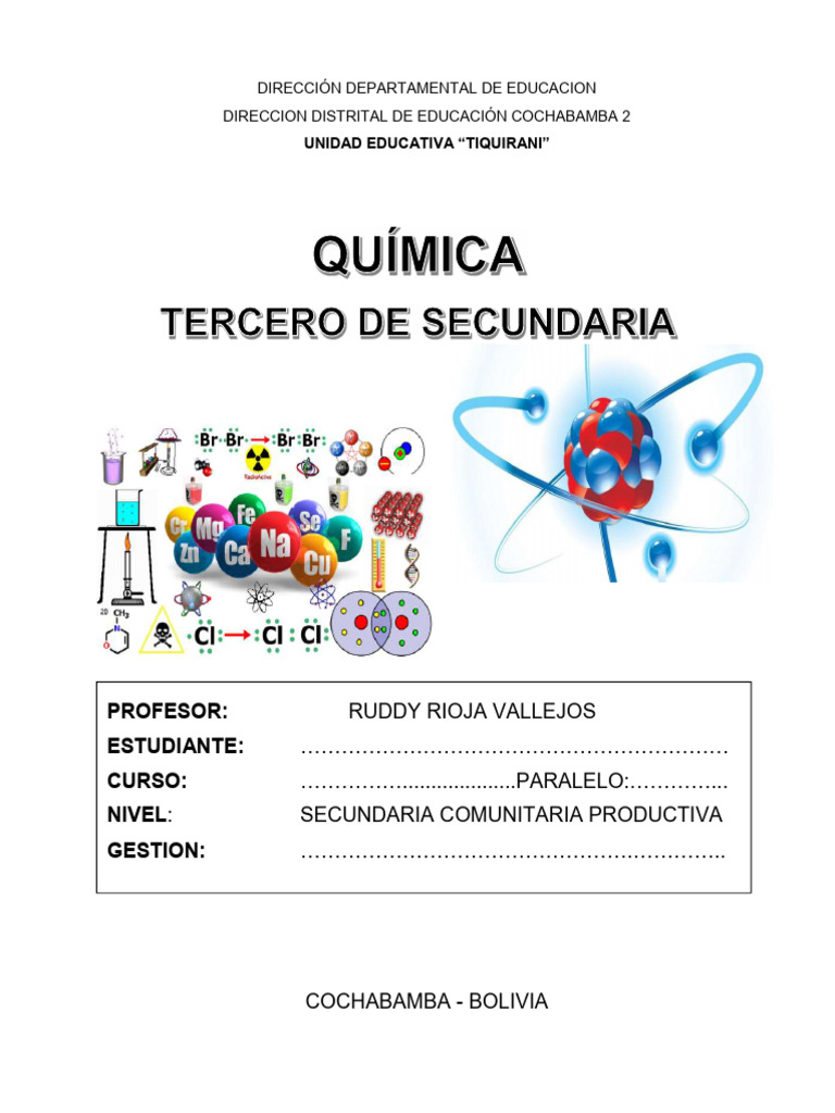 Quimica Tercero de Secundaria | PDF | Elementos químicos | Química