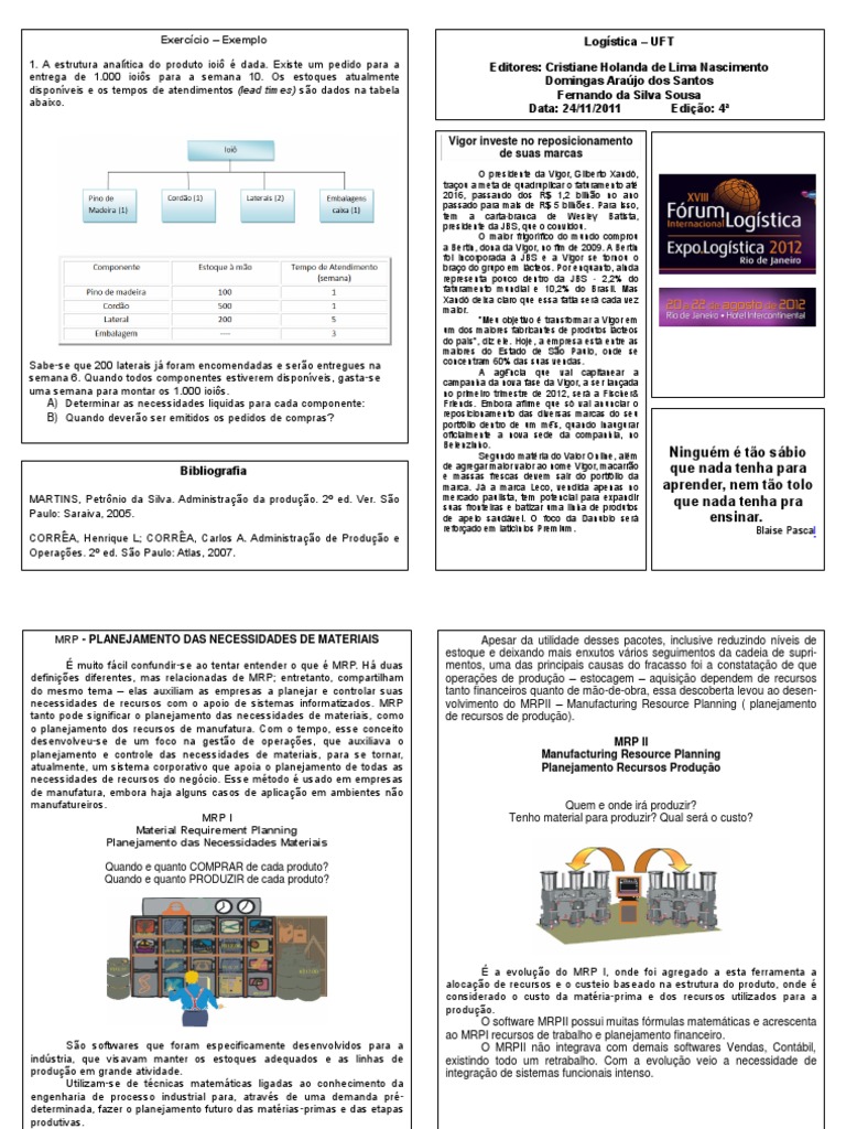 Folder - PCP - 4ºedição | Download grátis PDF | Indústrias | Business