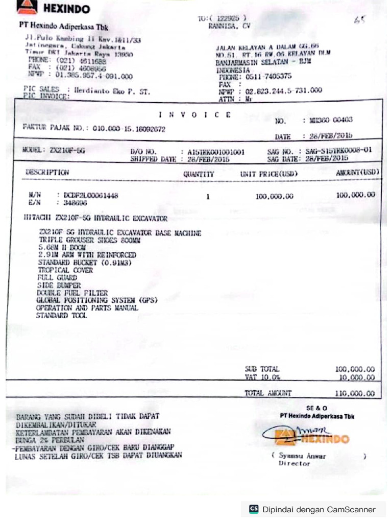 Bukti Exavator | PDF