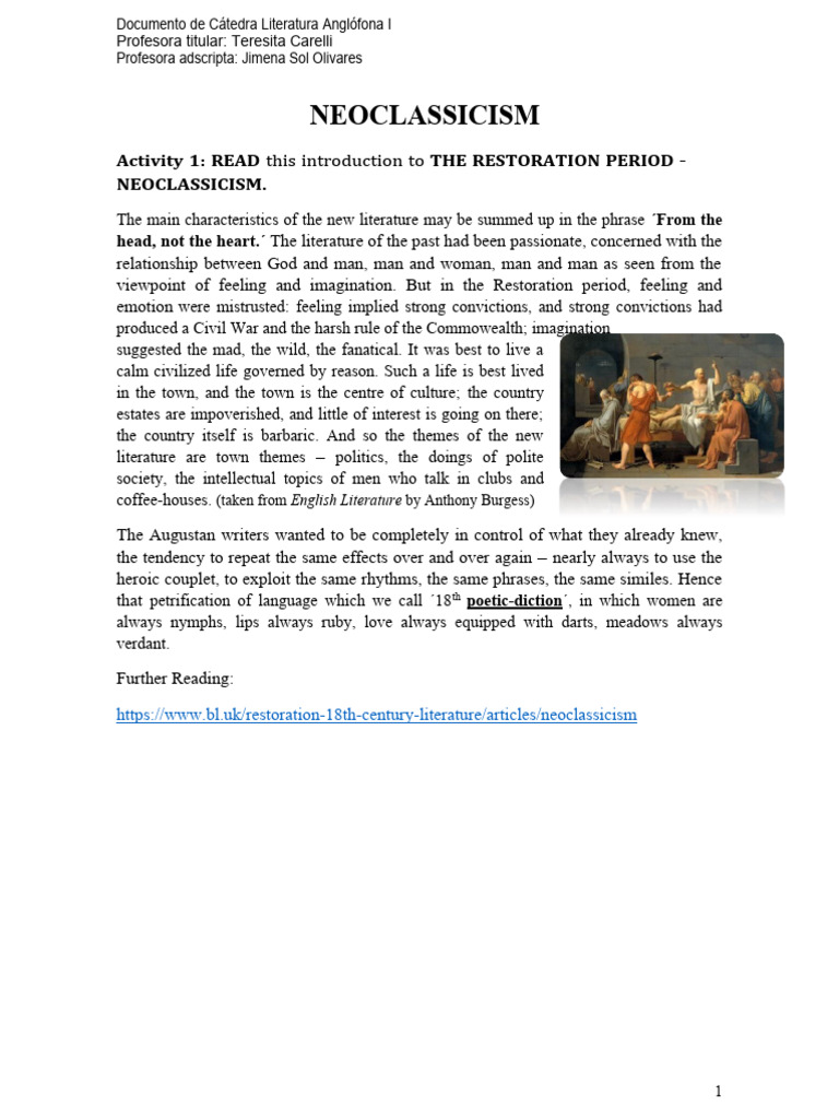 NEOCLASSICISM and ROMANTICISM 2021 | PDF | Poetry | Romanticism