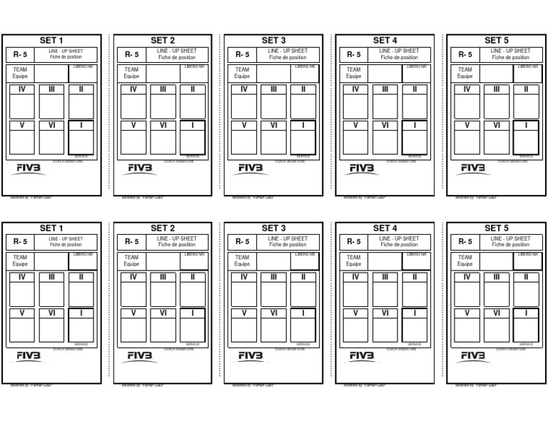 R-5 Line Up Sheet | PDF