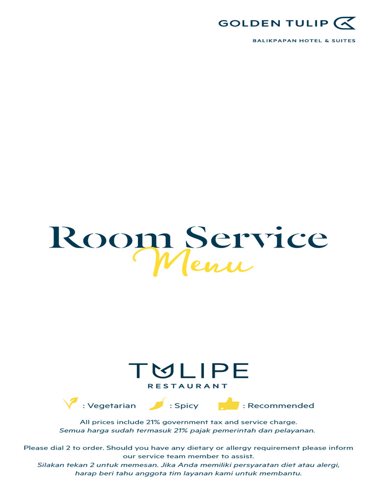 ROOM SERVICE MENU 2023 | PDF | Indonesian Cuisine | Hamburgers