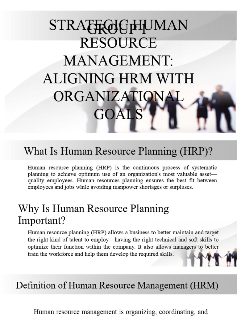 SHRM: Aligning HRM With Organizational Goals | PDF | Human Resource ...