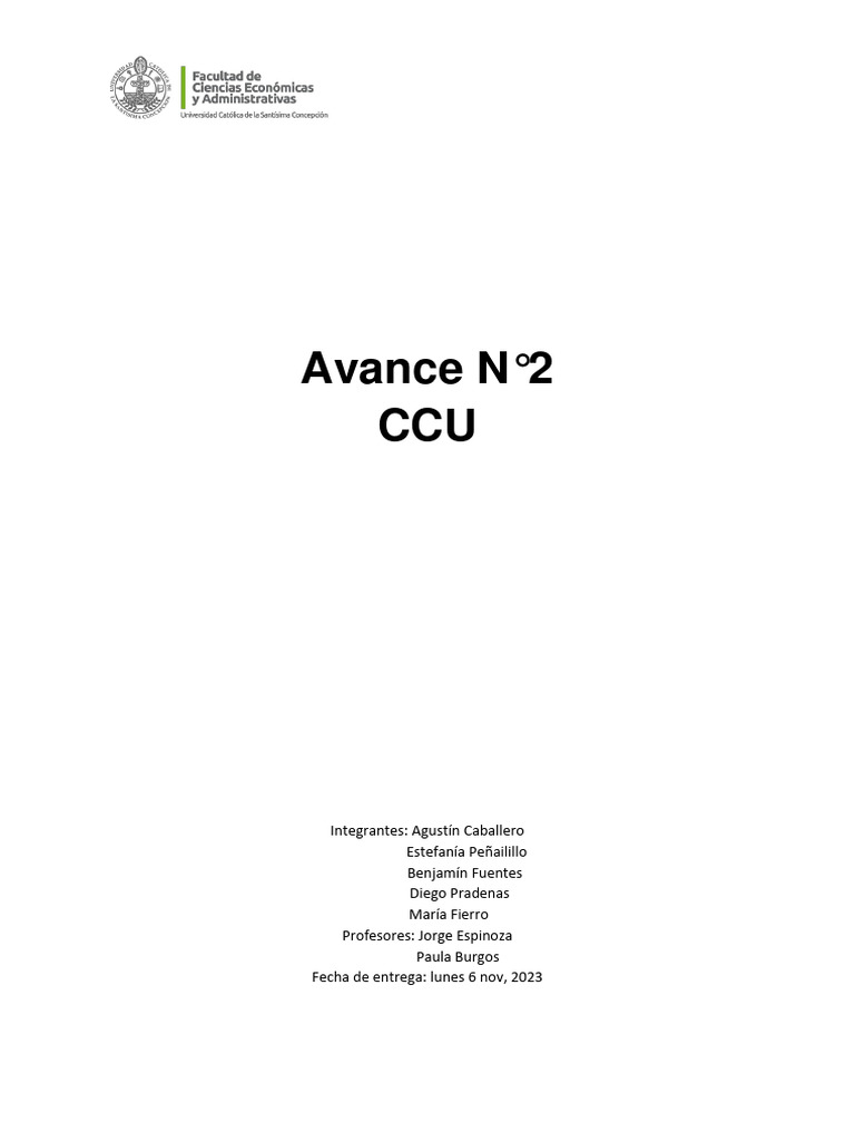 Avance 2 CCU | PDF | Business | Calidad (comercial)
