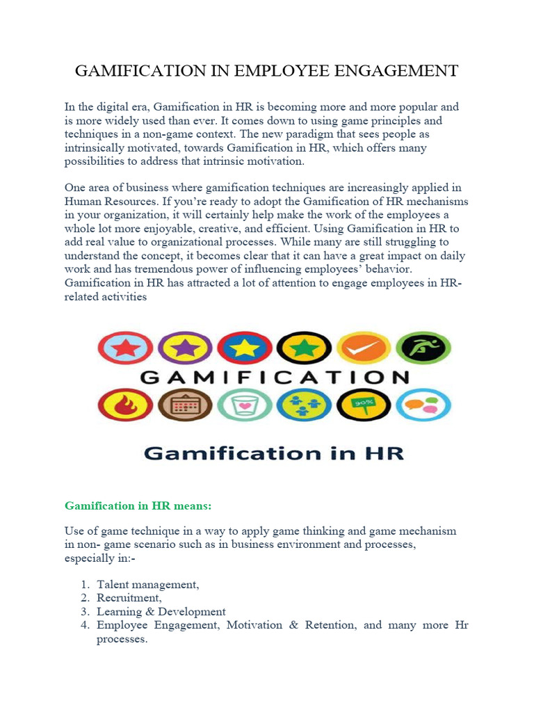 Gamification in Employee Engagement | PDF | Talent Management | Employment