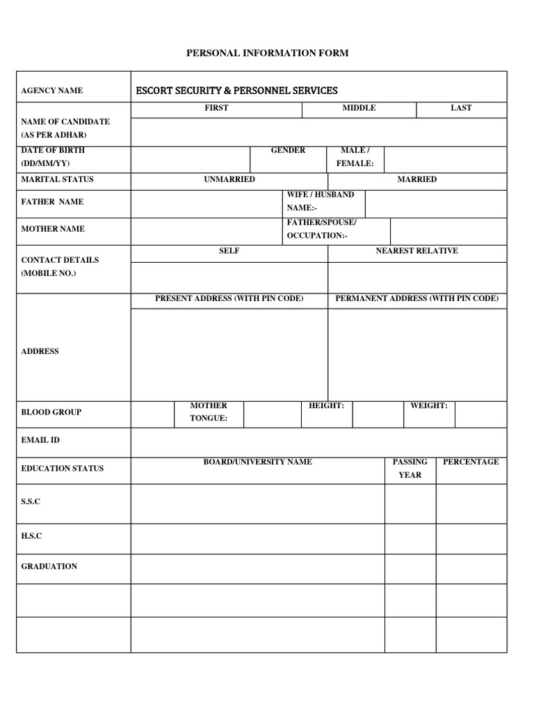 ESPS_PERSONEL DETAIL FORM | PDF | Applications Of Cryptography | Access Control