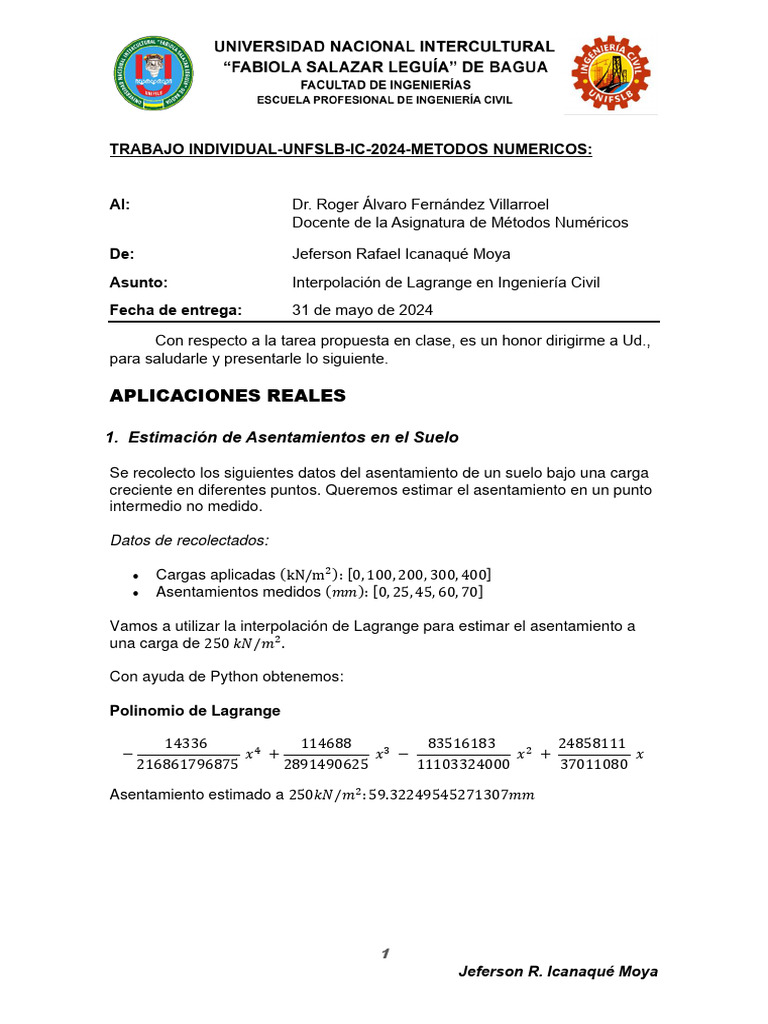 Lagrange Python Metodos Numericos | PDF