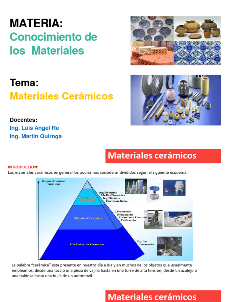 Materiales Ceramicos 2024 | PDF | Arcilla | Ingeniería Cerámica