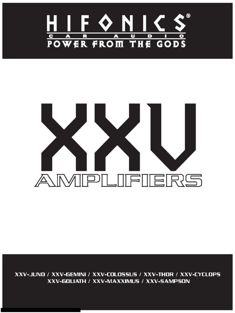 Hifonics XXV XXV Cyclops Users Manual 820021 | PDF | Amplifier ...