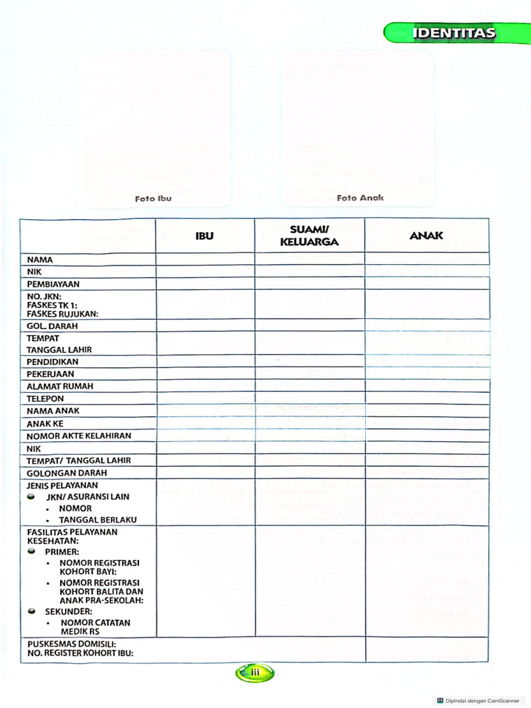 Lembar Kosong Buku Kia | PDF