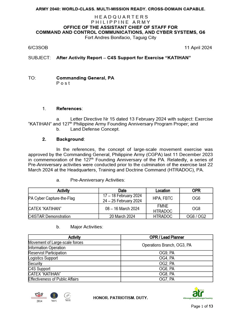 Aar - Exercise C4istar Demo and Katihan | PDF | Computer Security ...