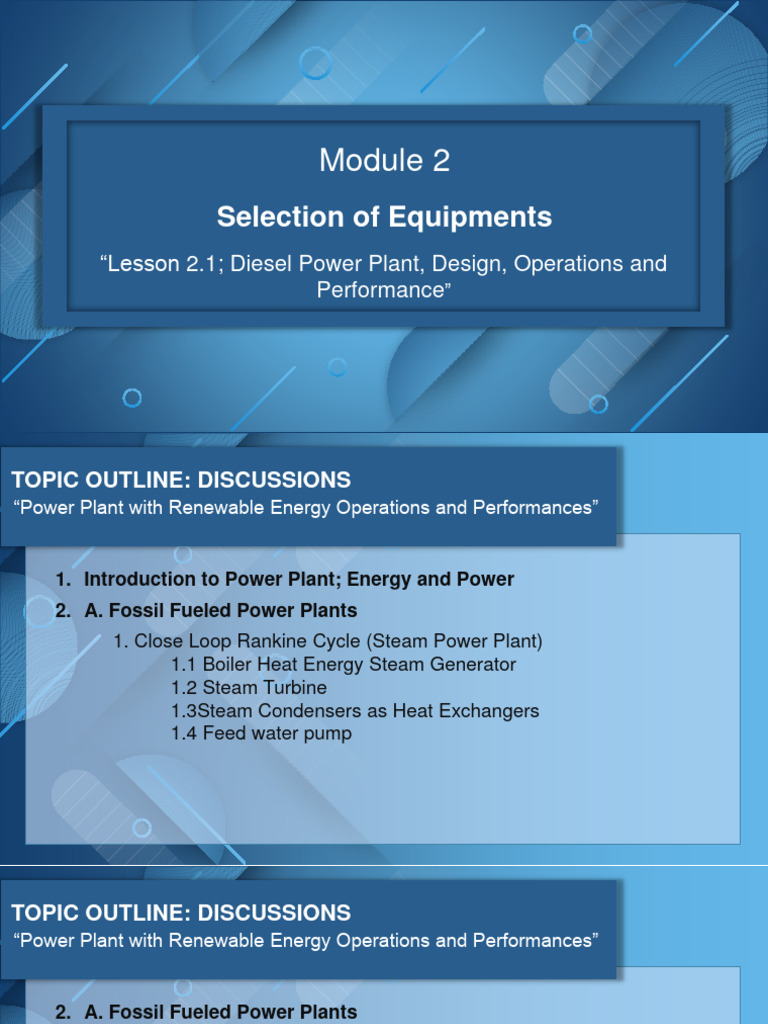 DIESEL Module 2 - Lesson 2.1 - Industrial Plant | PDF | Diesel Engine ...