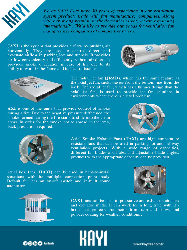 Introduction of Main Products KAYI Fans | PDF | Duct (Flow ...