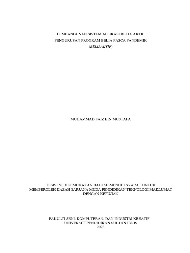 Aplikasi BeliaAktif untuk Pengurusan Belia | PDF | Seni