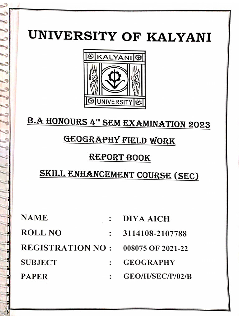 Skill Enhancement Course (Sec) .Name-Diya Aich. Registration No-008075 ...