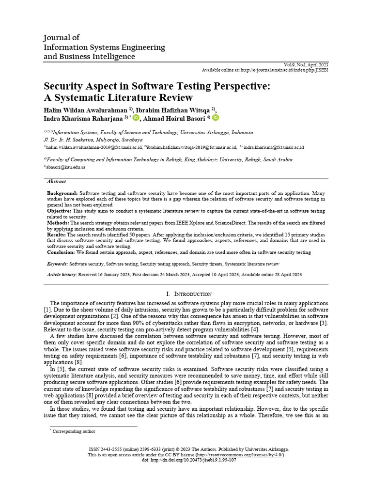 Security in Software Testing Review | PDF | Software Testing | Computer ...