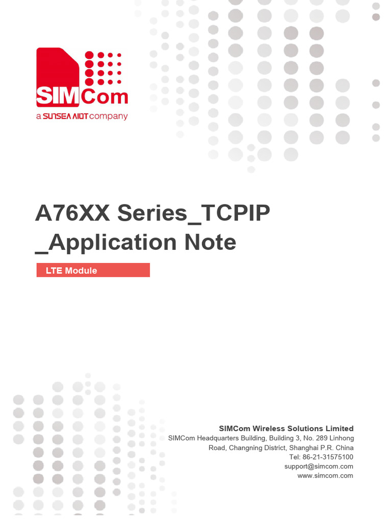 A76XX Series - TCPIP - Application Note - V1.01 | PDF | Port (Computer Networking) | Internet ...