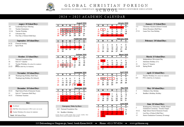 2024-2025 Gcfs Academic Calendar English | PDF | Academic Term ...