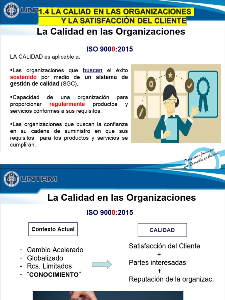 1.4. La calidad en la organización 666 | PDF | Calidad (comercial) | Sistema de manejo de calidad