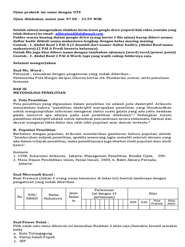 Soal Uji Praktek Online PAI | PDF