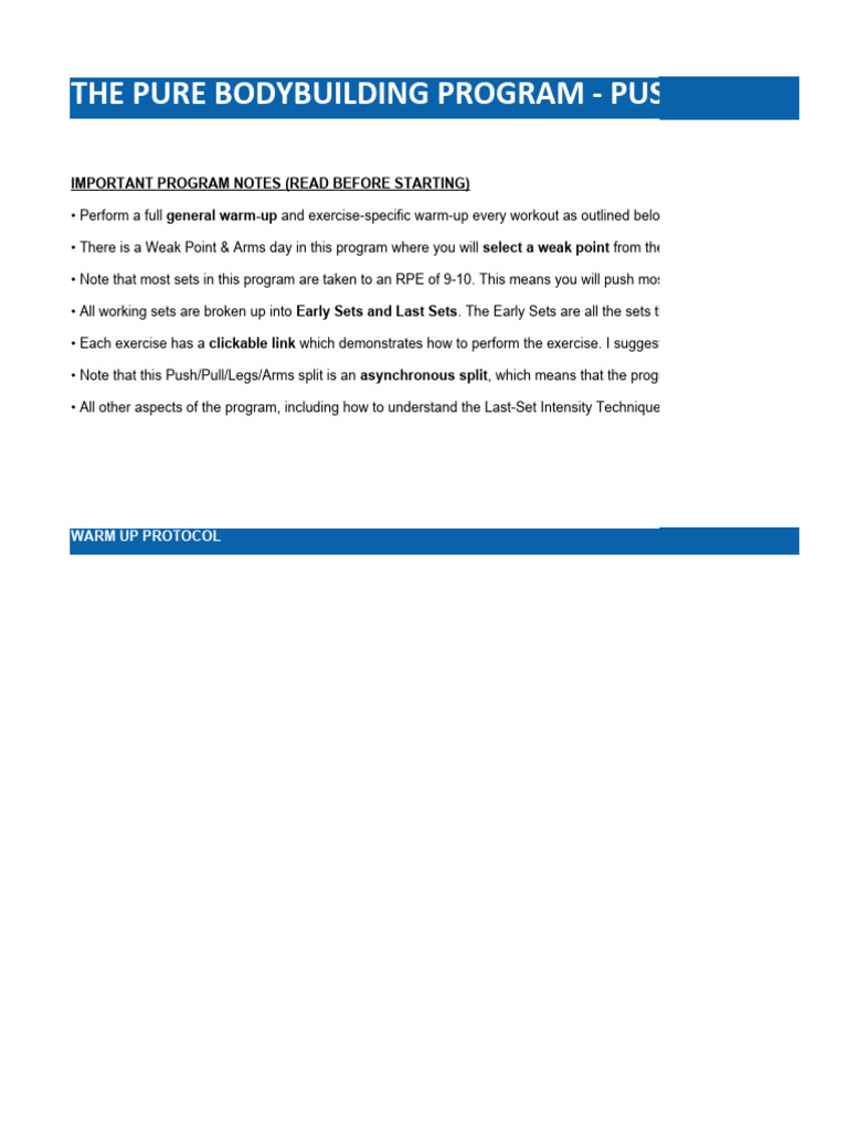 Pure Bodybuilding - PPL | PDF | Anatomical Terms Of Motion ...