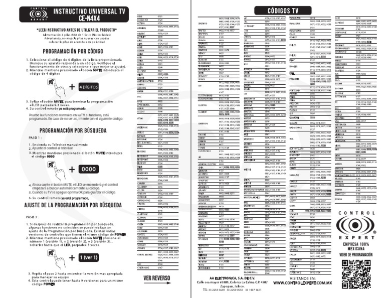 Manual-y-codigos-CE-N4X4 | Descargar gratis PDF | Tecnología de información y comunicaciones ...