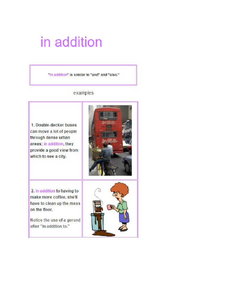 14 Conjunction IN ADDITION | PDF