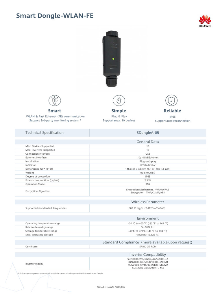 Datasheet Huawei SmartDongle WLAN FE Englisch | PDF