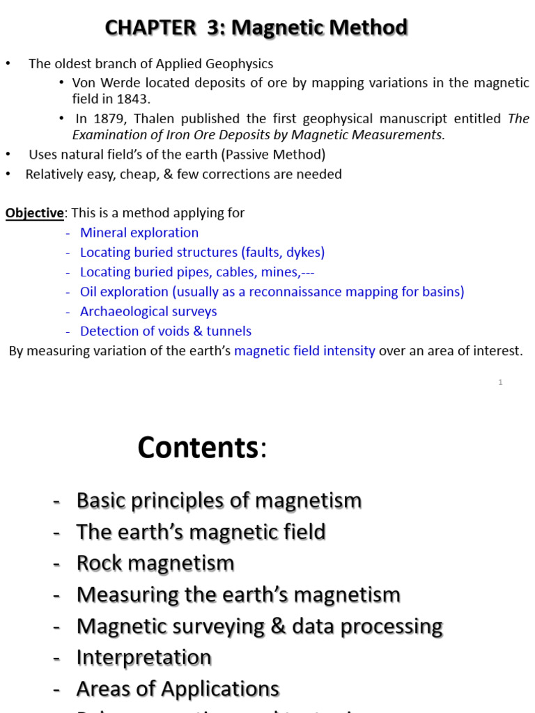 magnetic method | PDF | Ferromagnetism | Earth's Magnetic Field