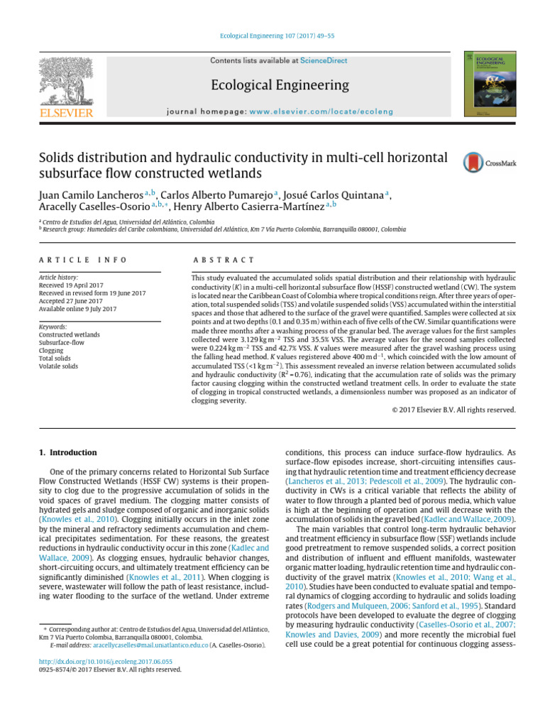 Solids Distribution and Hydraulic Conductivity in Multi-Cell Horizontal | PDF | Porosity | Earth ...