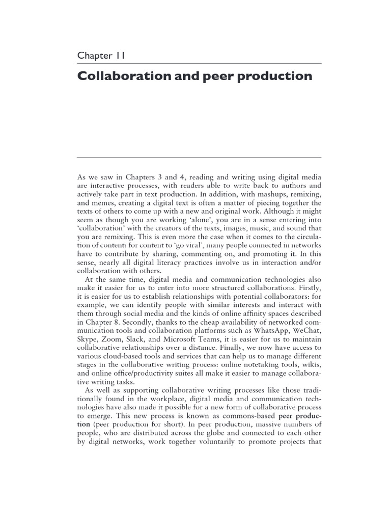 Chap11 Collaboration and Peer-Production | PDF