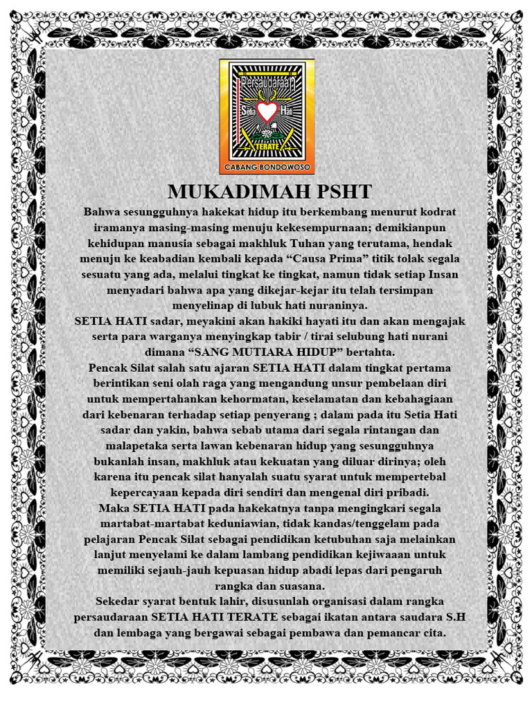 Mukadimah PSHT | PDF