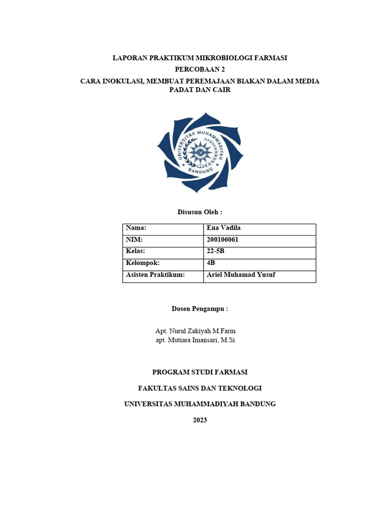 Laprak Ena 2 | PDF | Kesehatan Holistik | Sains & Matematika