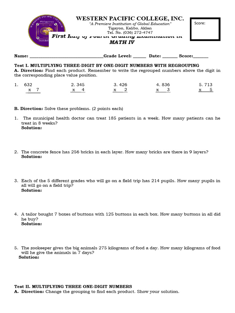 MATH 3-4 EXAM | PDF