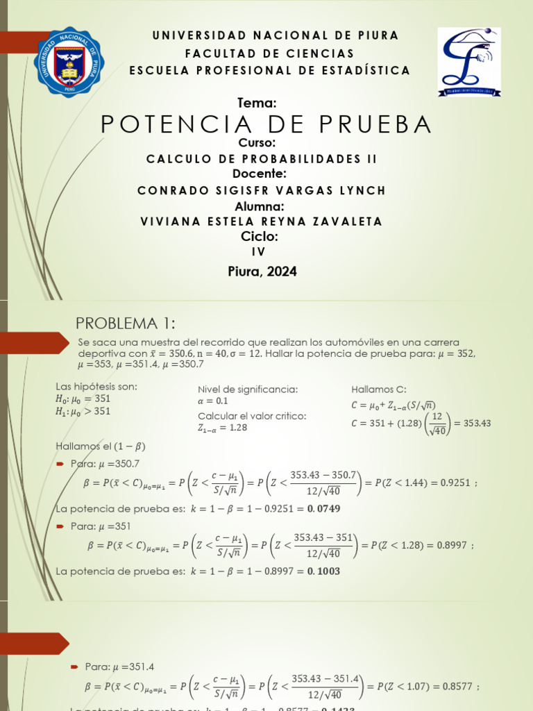 Proba 2 - Potencia de Prueba | PDF