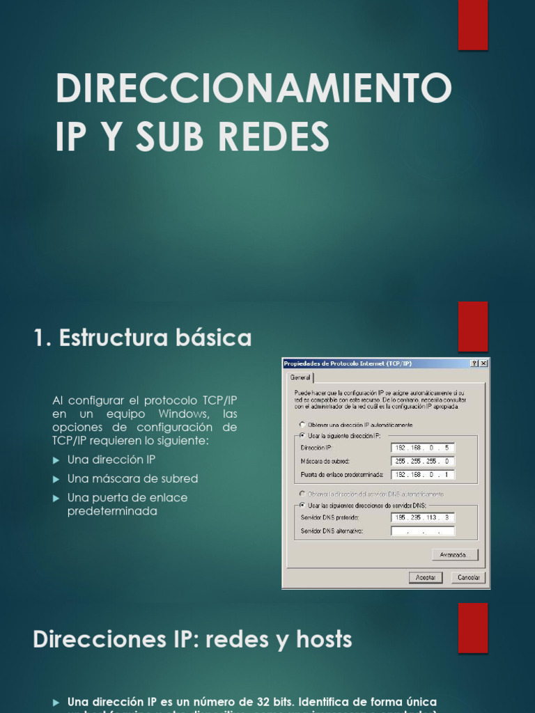 Direccionamiento Ip y Sub Redes | PDF | Dirección IP | Ciencias de la Computación
