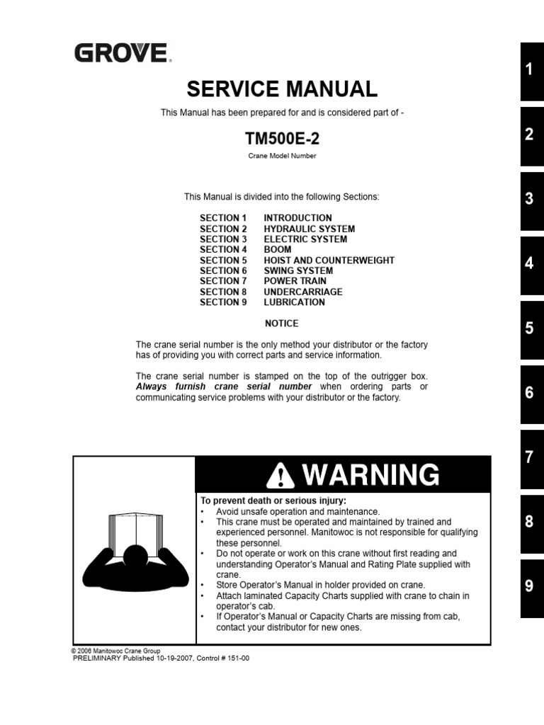 Tm500e-2 SM | PDF | Crane (Machine) | Mechanical Engineering