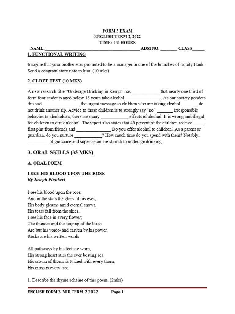 ENG-F3-Q | PDF | Poetry | English Language