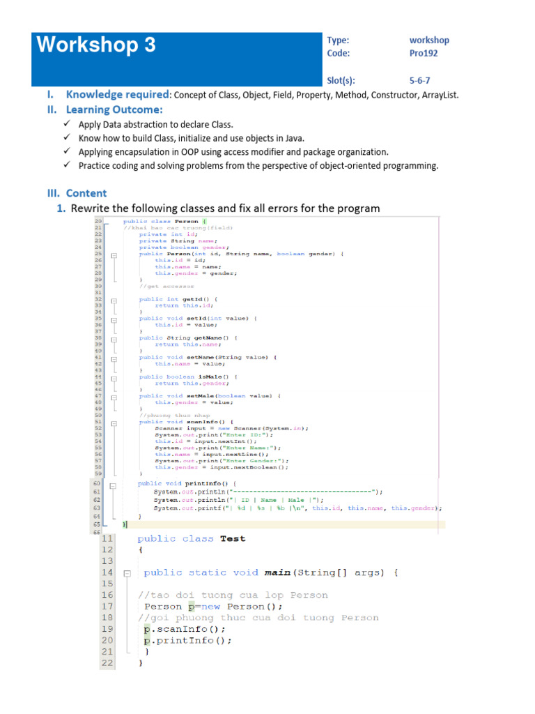 Lab2_pro192 | Download Free PDF | Class (Computer Programming) | Method (Computer Programming)