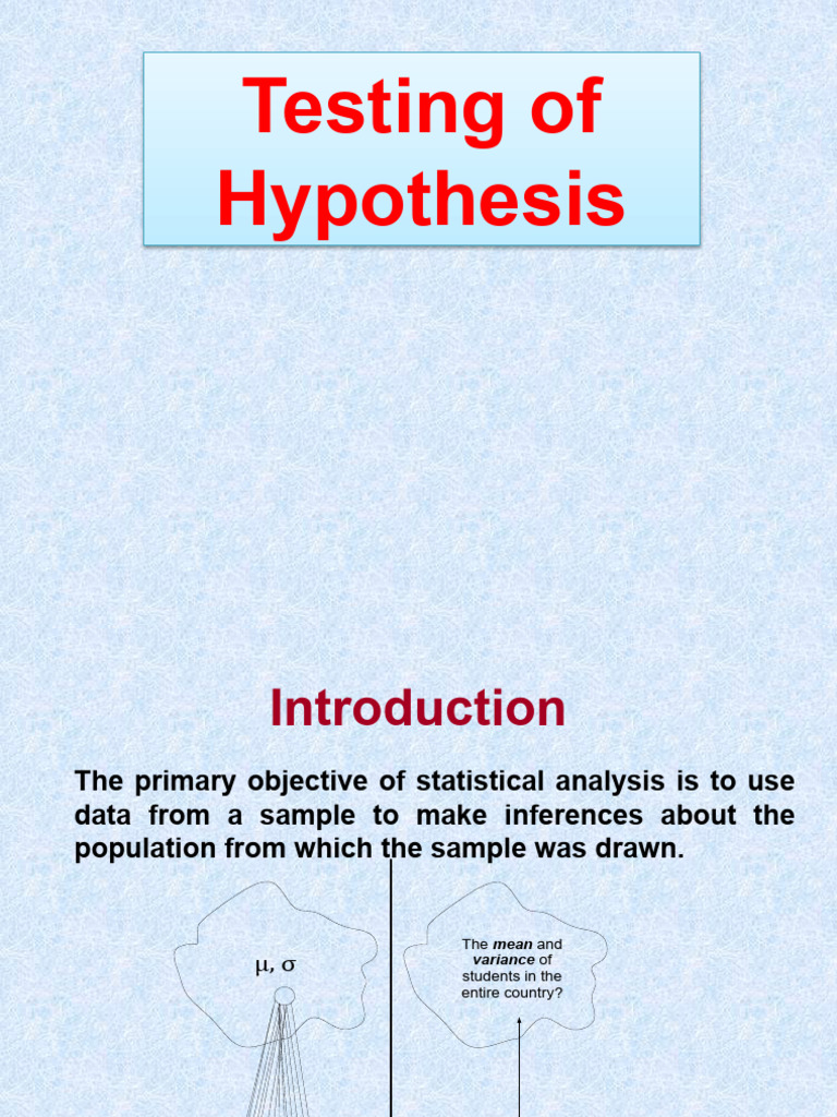Testing of Hypothesis | PDF | Statistical Hypothesis Testing | Type I ...