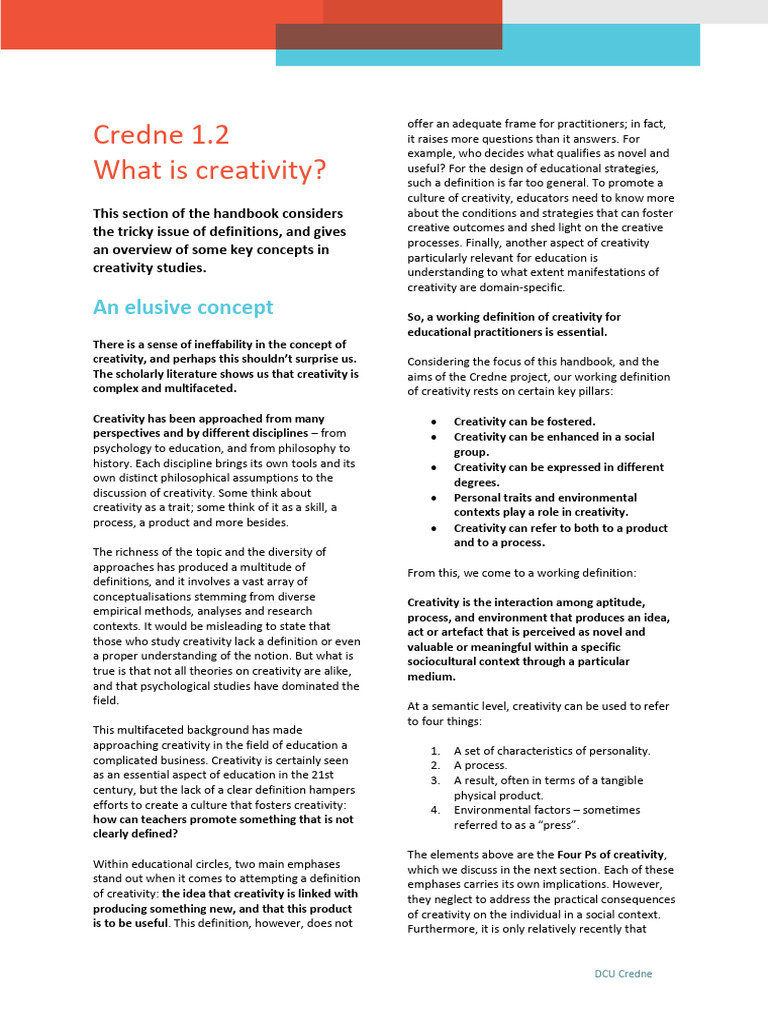 1.2 What is Creativity | Download Free PDF | Creativity | Thought