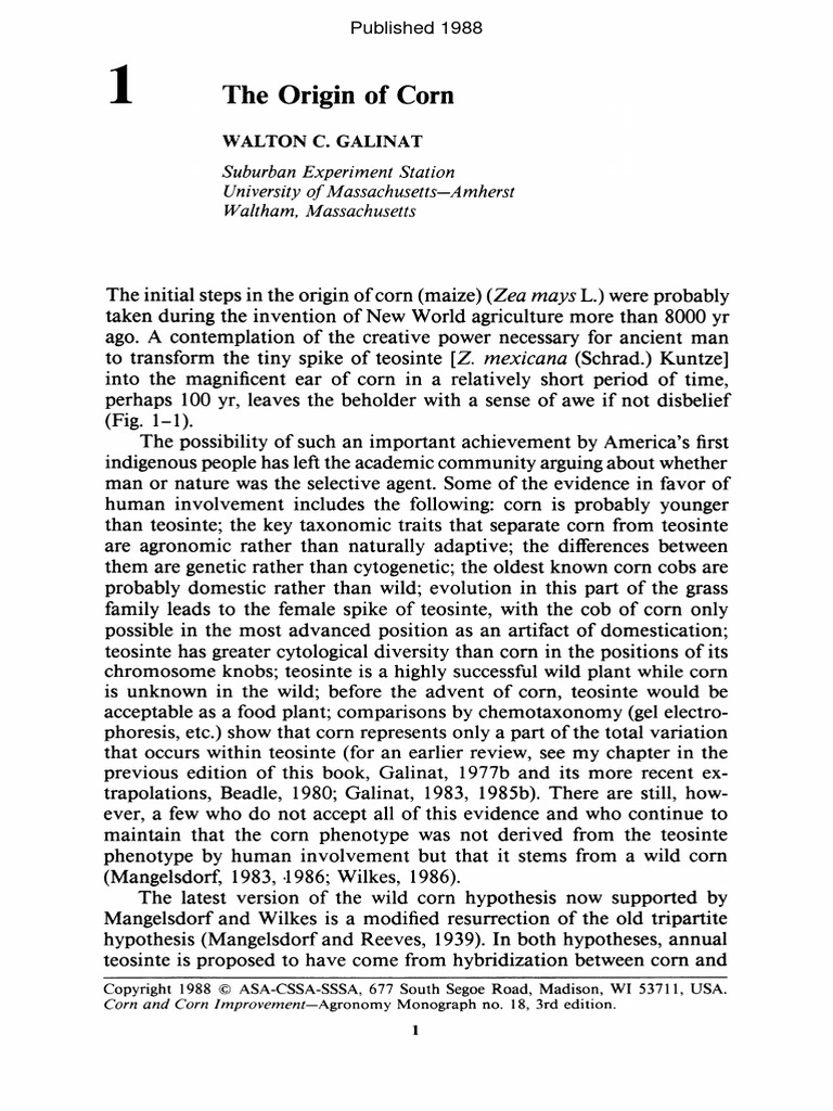 origin of maize | PDF | Maize | Biology