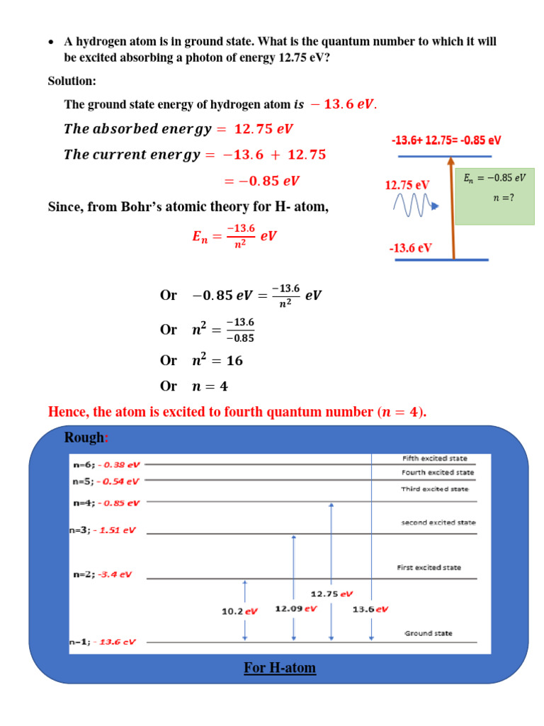 Numericals From Quantisation and X-Ray. | PDF | Electron | Atoms
