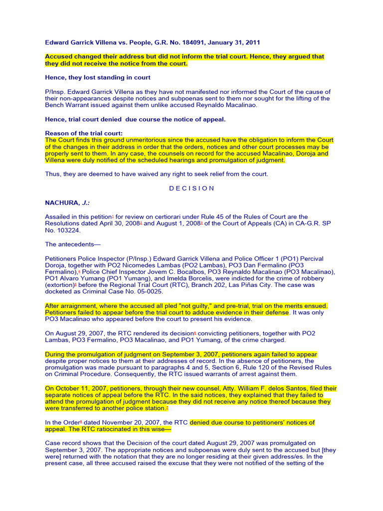 Edward Garrick Villena Vs | PDF | Appeal | Judgment (Law)