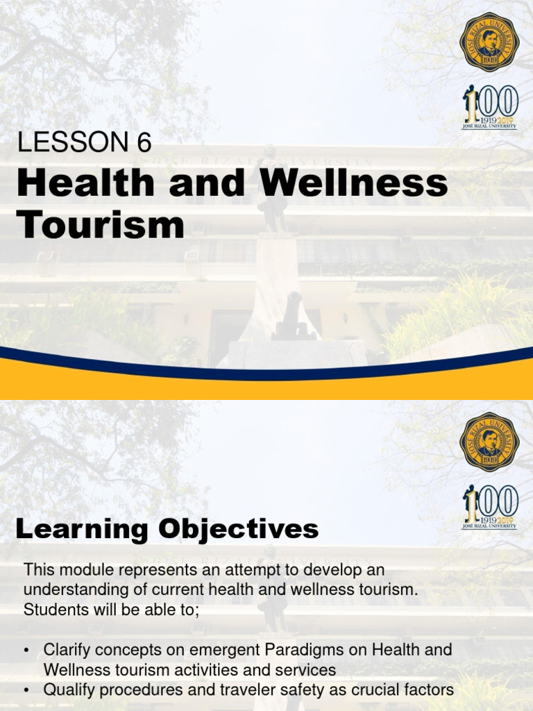 LESSON 6 Wellness and Health Tourism | PDF | Tourism | Well Being
