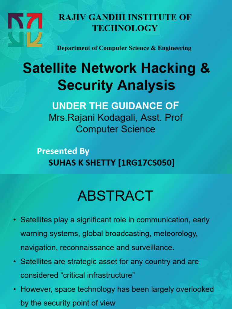 Satellite Network Hacking And Security Seminar Pdf Security Computer Security