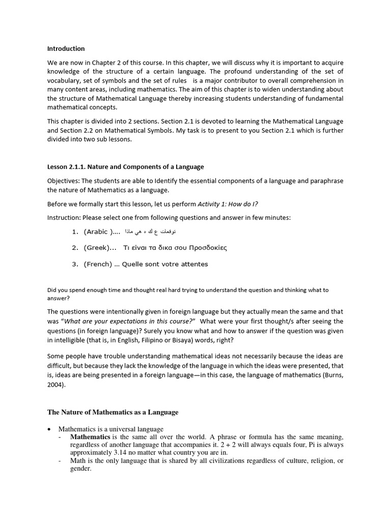 Lesson 2.1.1 The Nature and Components of A Languange | Download Free ...