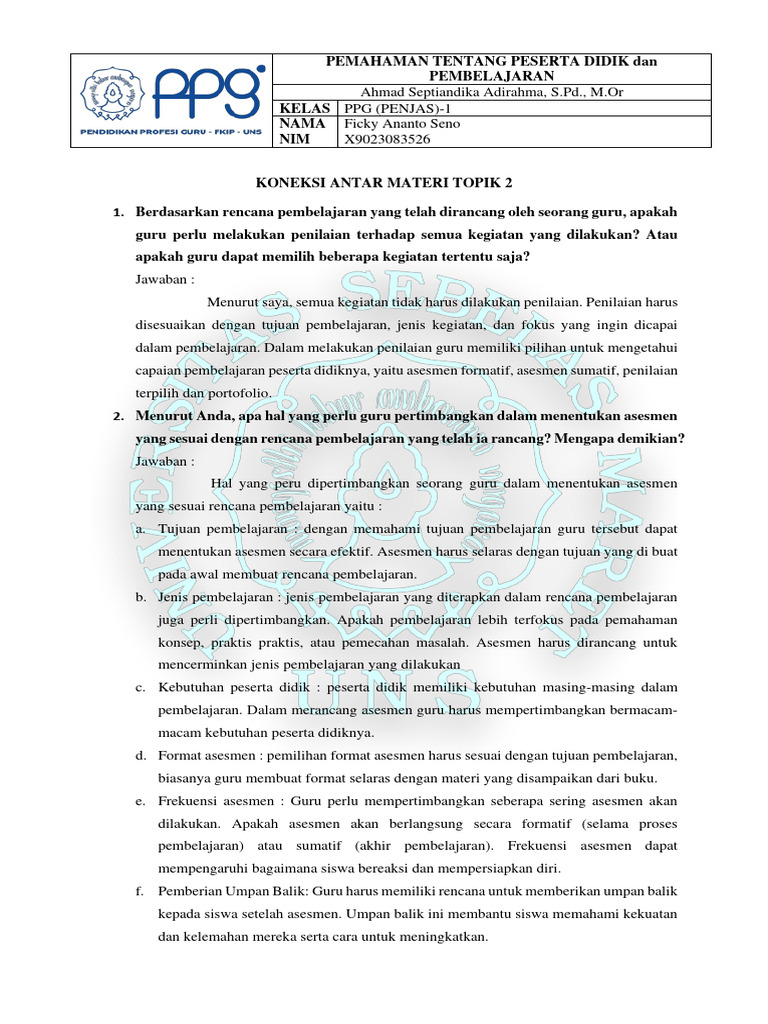 KONEKSI ANTAR MATERI TP 2 | PDF