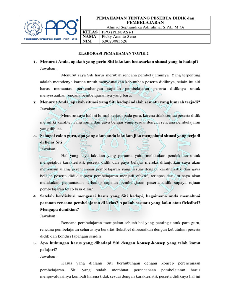 Elaborasi Pemahaman TP 2 | PDF | Karier & Perkembangan | Pengembangan Diri